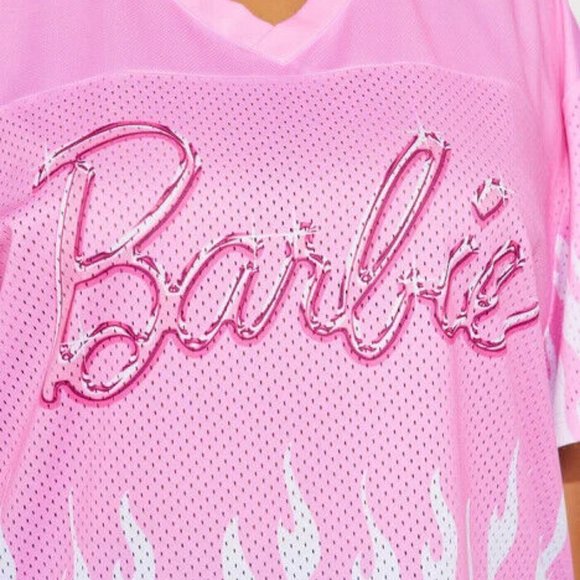 Barbie | Tops | Barbie Pink Jersey Barbie Flames Womens Sizes New ...